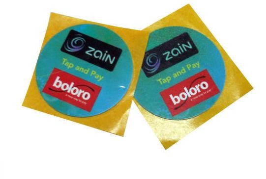 13.56 MHz HF RFID Circular Sticker Label Adhesive With Custom Printing